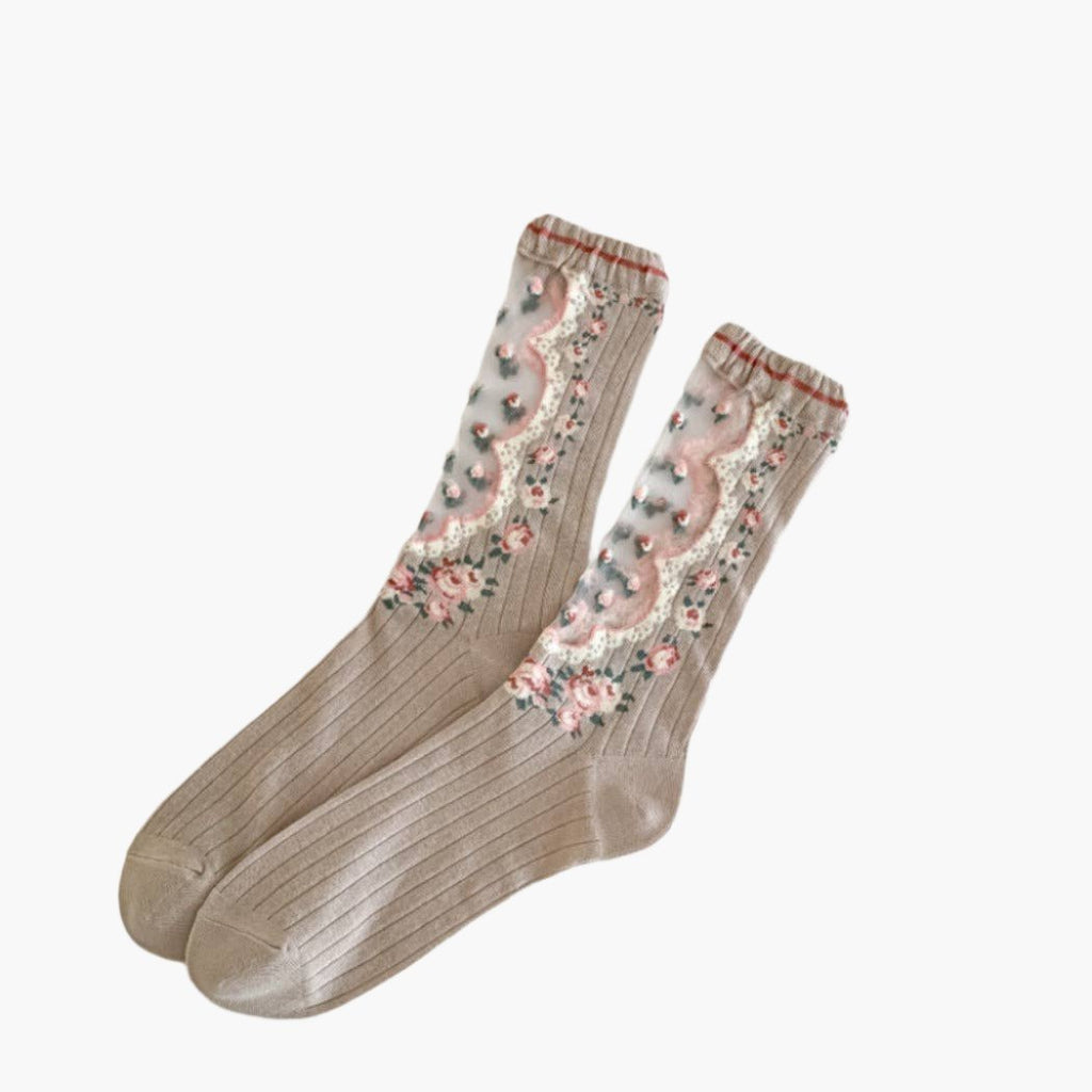 Vintage Floral Pattern Sheer Socks – Culture Collective Co.