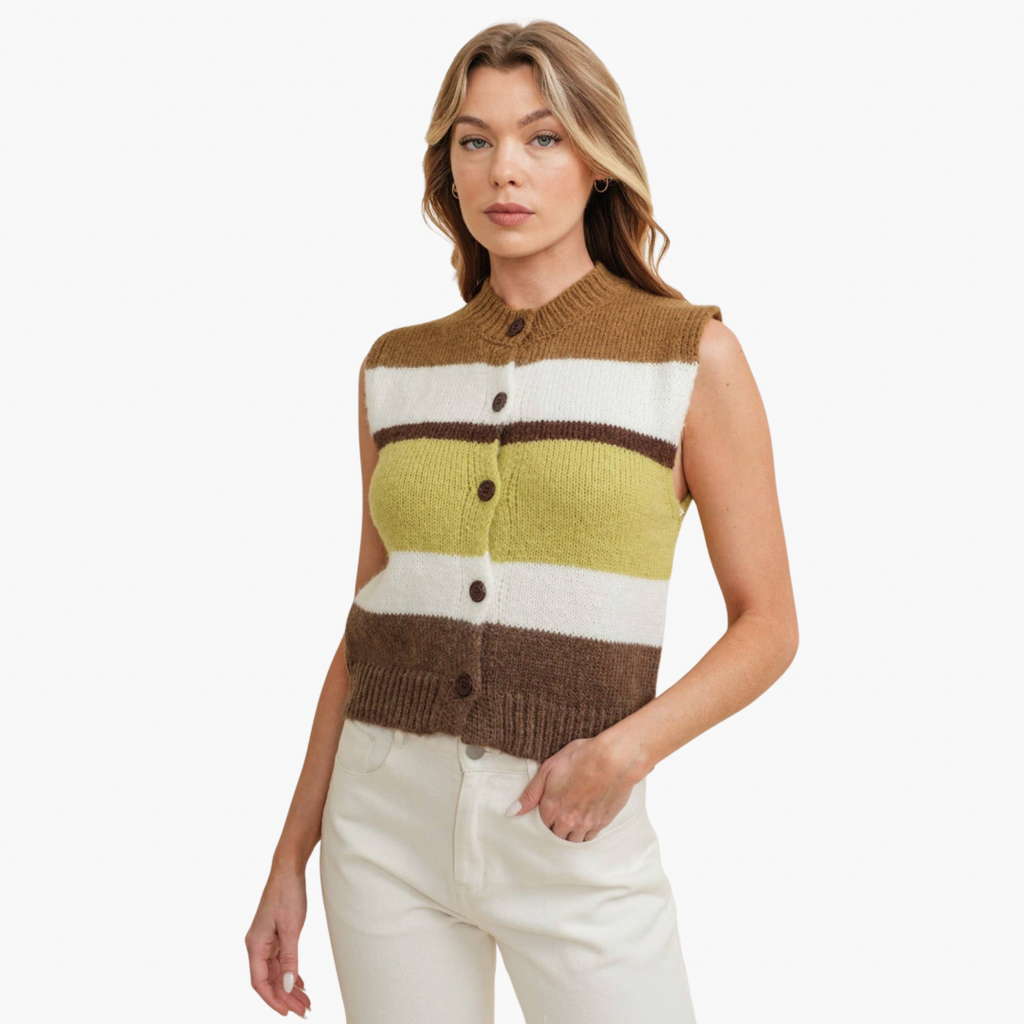 Multi Colored Striped Sweater Vest – Culture Collective Co.